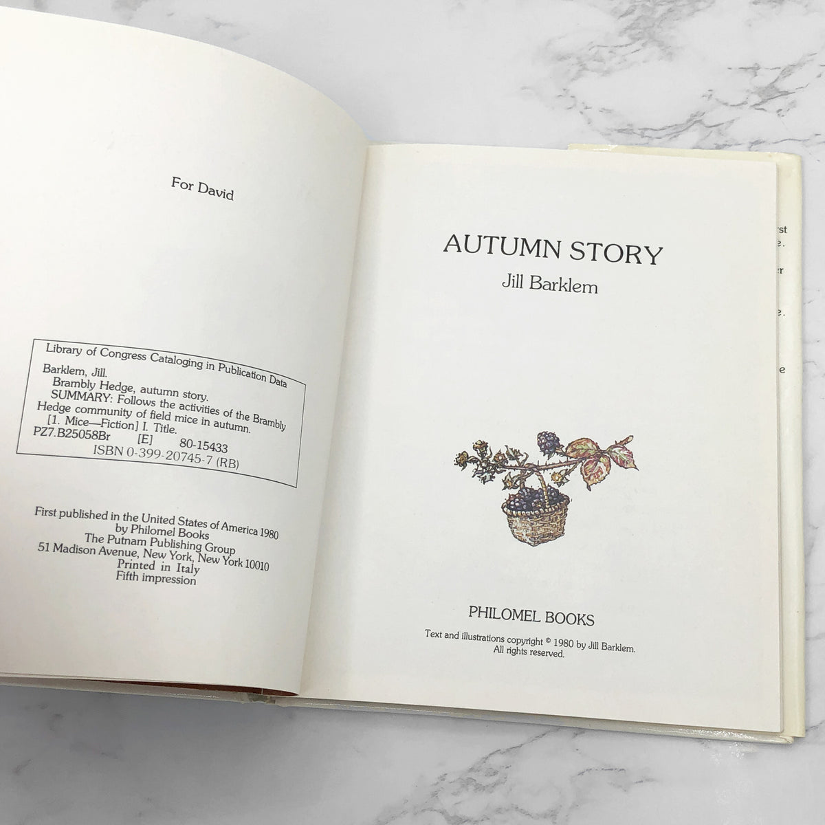 Brambly Hedge #3: Autumn Story by Jill Barklem [U.S. FIRST EDITION] 19