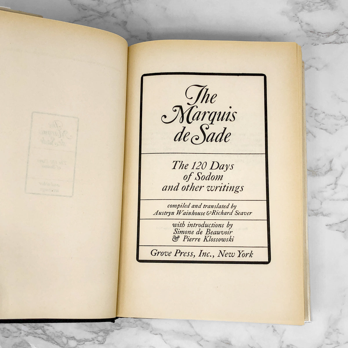 The 120 Days of Sodom & Other Writings by The Marquis de Sade