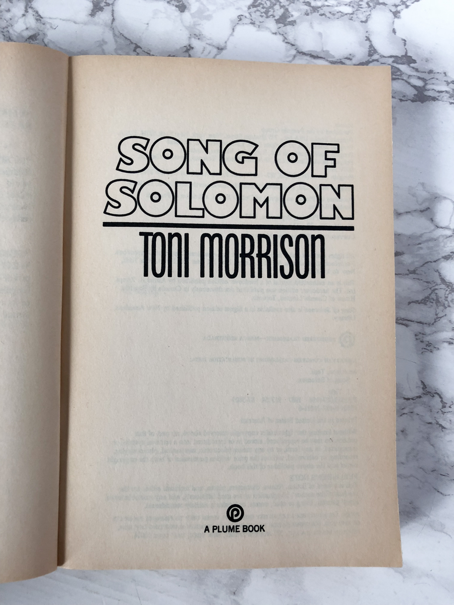 Song of Solomon by Toni Morrison [TRADE PAPERBACK / 1987]