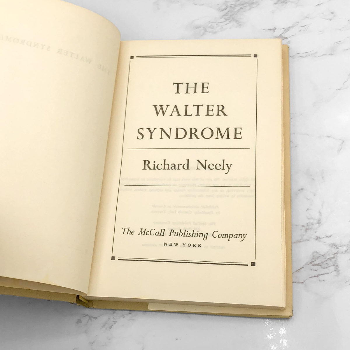The Walter Syndrome by Richard Neely [1970 HARDCOVER] • McCall Publish