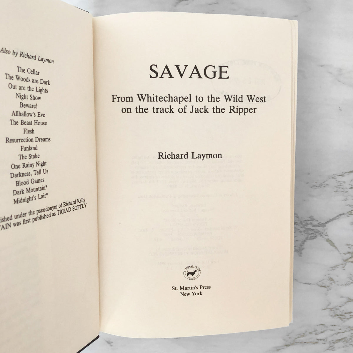 Savage by Richard Laymon [U.S. FIRST EDITION / FIRST PRINTING] 1994