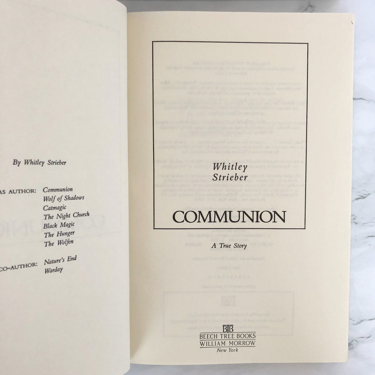 Communion: A True Story by Whitley Strieber [FIRST EDITION / FIRST PRI