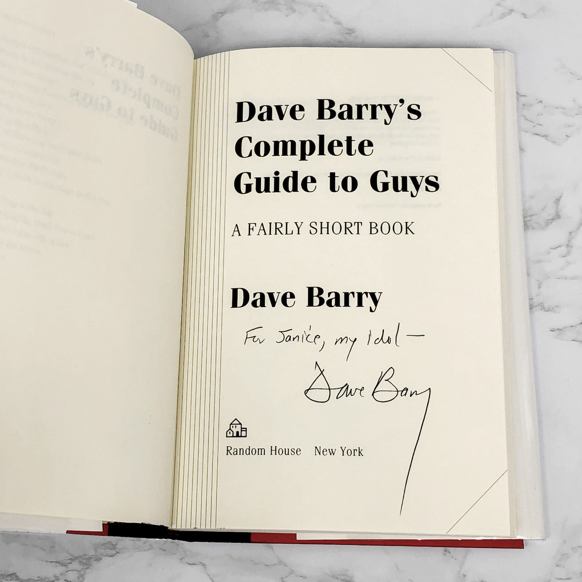 Dave Barry's Complete Guide to Guys by Dave Barry SIGNED! [FIRS...