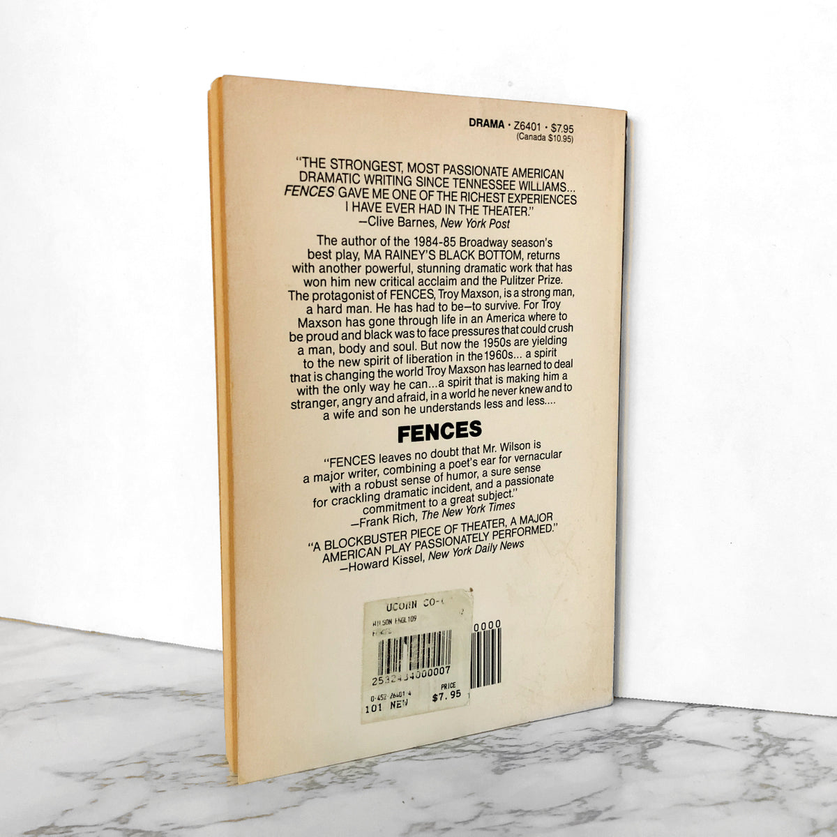 Fences by August Wilson [FIRST PAPERBACK EDITION / 1986]