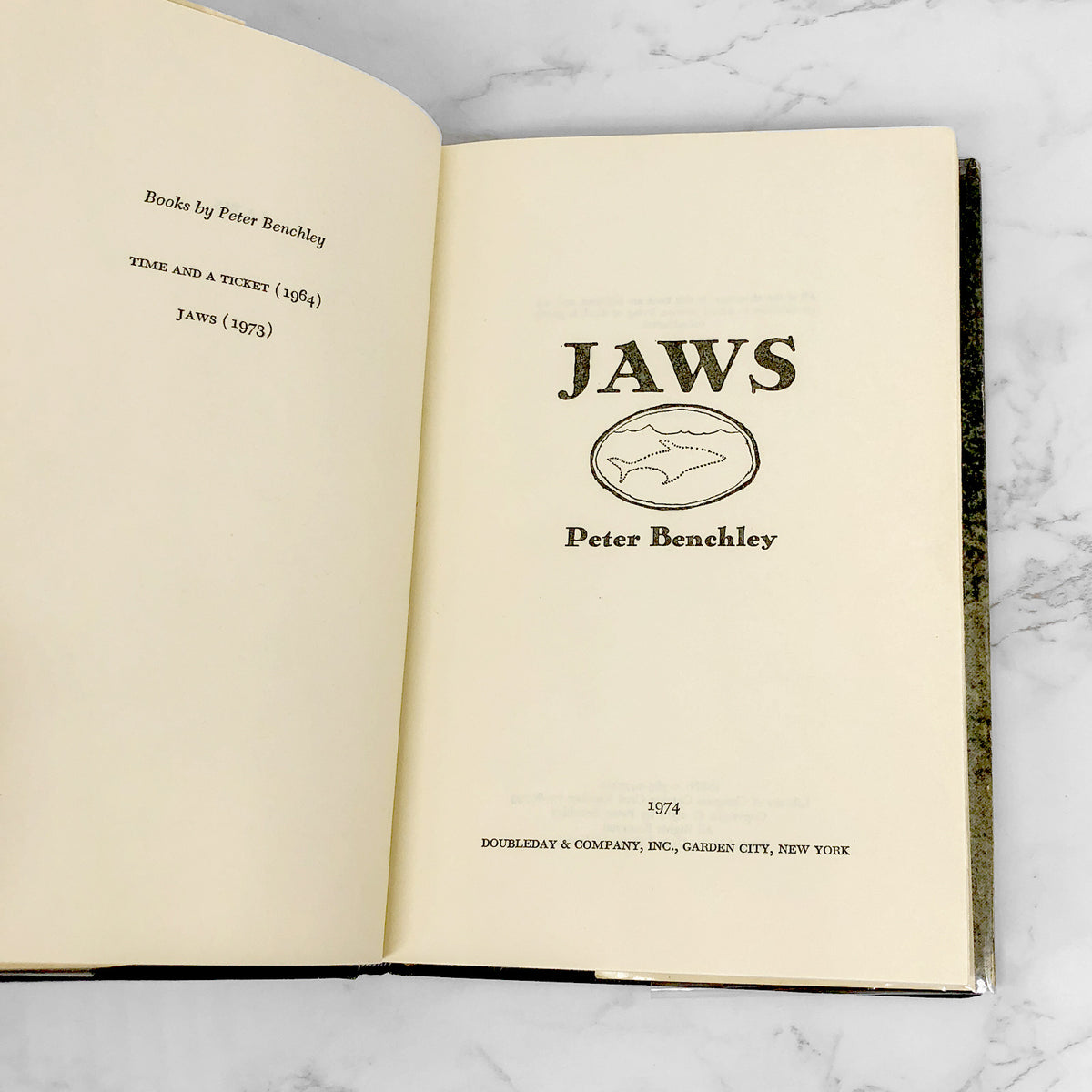 JAWS by Peter Benchley [FIRST EDITION • FIRST PRINTING] 1974 • Doubled