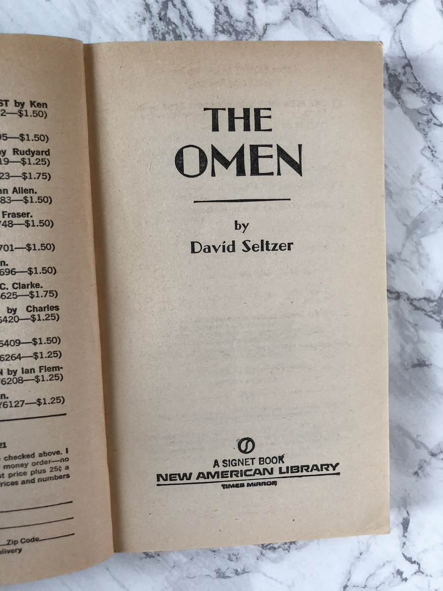 The Omen by David Seltzer [FIRST PAPERBACK PRINTING / 1976]