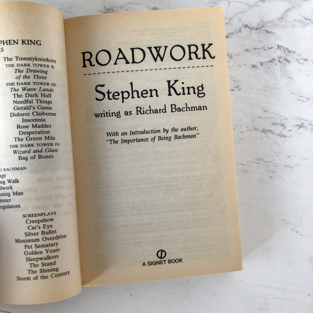 Roadwork by Stephen King [1996 PAPERBACK]