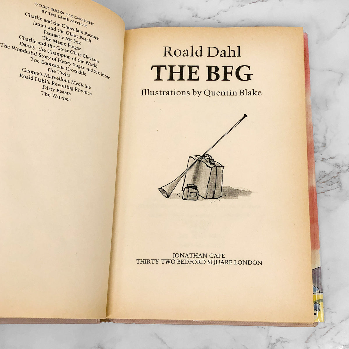 The BFG by Roald Dahl [U.K. FIRST EDITION] 1985 • 5th Printing • Jonat
